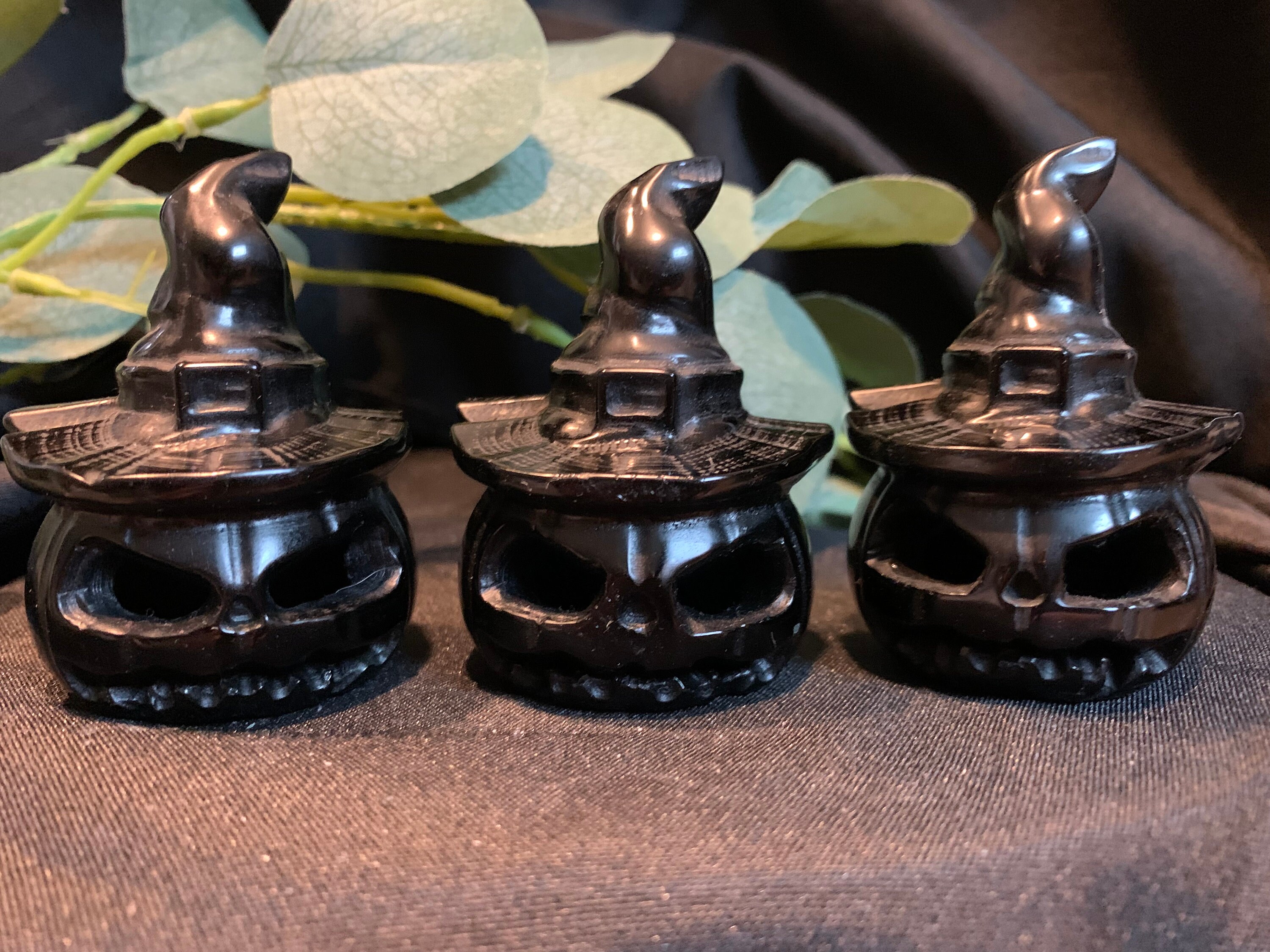 Obsidian Jack O' Lanterns With Witch Hat - Etsy