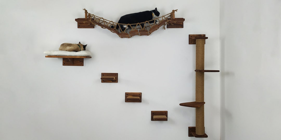 Custom Natural Cat Hammock Cat Bridge Cat Shelves Cat Wall - Etsy