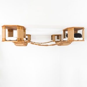 Ceiling Cat Furniture Playground Wood Cat Furniture Set of 4 Houses and ...