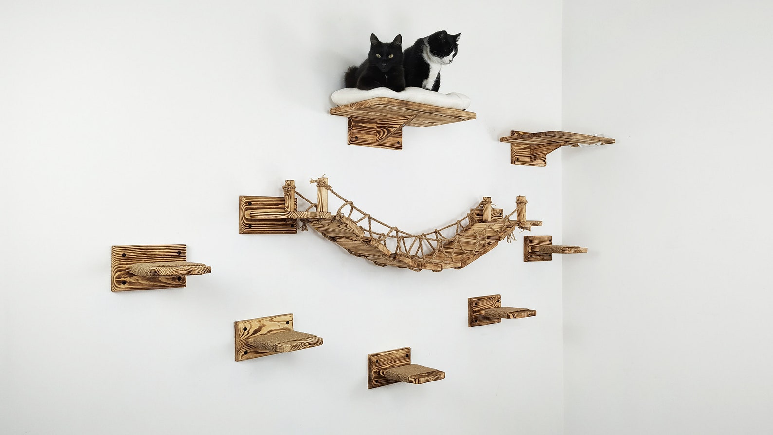 Cat Bridge for Wall Brown 5 Steps Cat Bridge Cat Shelves - Etsy