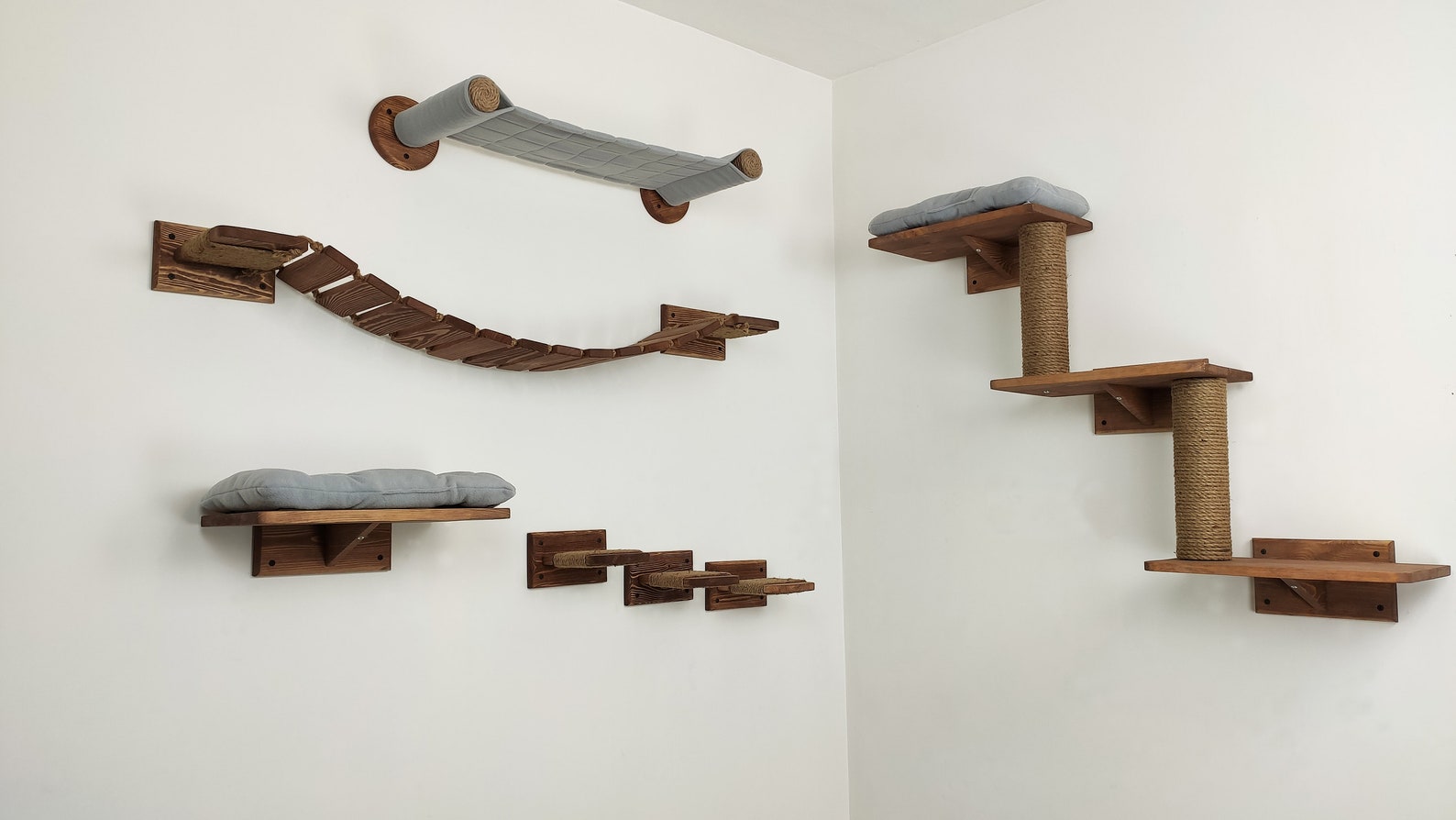 Set Cat Furniture Cat Shelves Cat Tower Cat Wall Shelves - Etsy