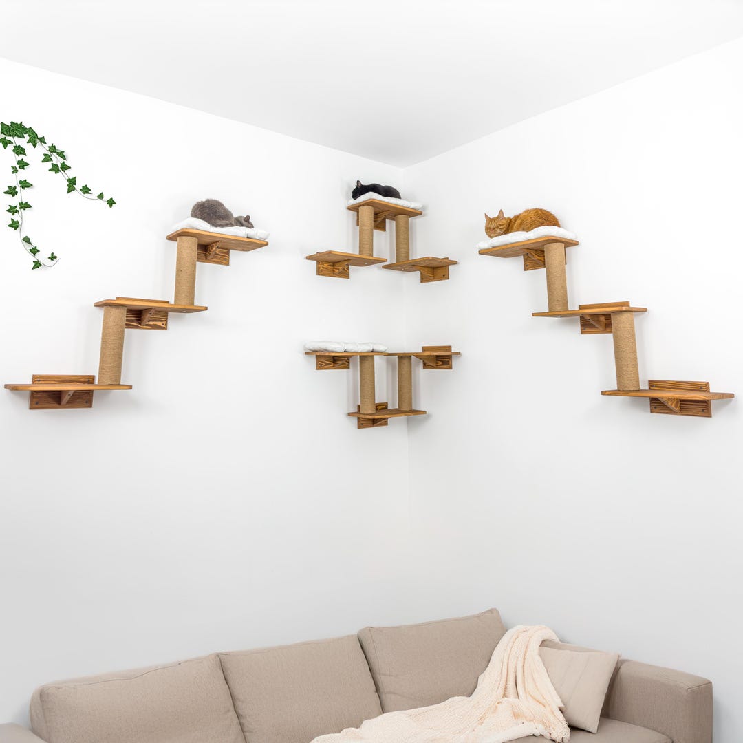 Cat Wall Set, Cat Wall Mount, Cat Wall Furniture, Cat Climbing Wall ...