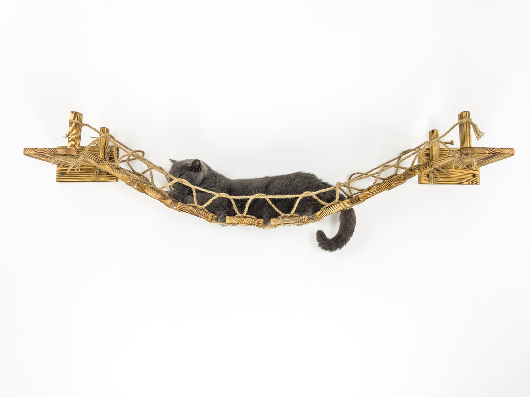 Cat Wall Furniture, Cat Bridge for Wall, Cat Rope Bridge, Cat Play ...