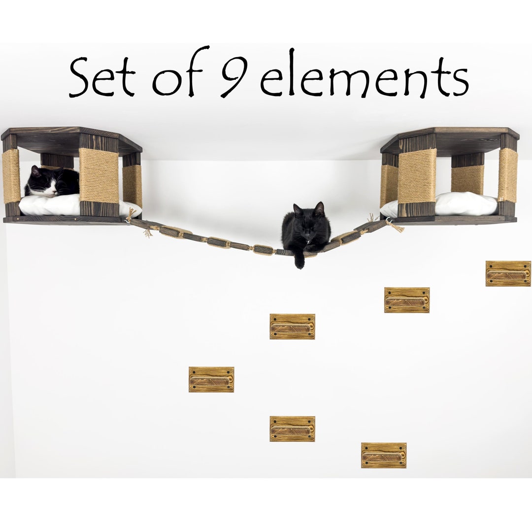 Cat Furniture Set Ceiling Kitten Walkway Wood Ceiling Shelves Wall ...