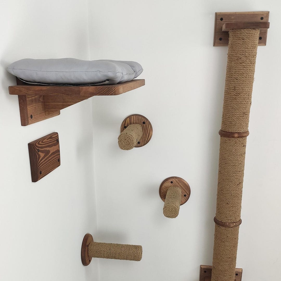 Cat Wall Furniture Cat Bridge Cat Tree Furniture Shelves Cat Wall Perch ...