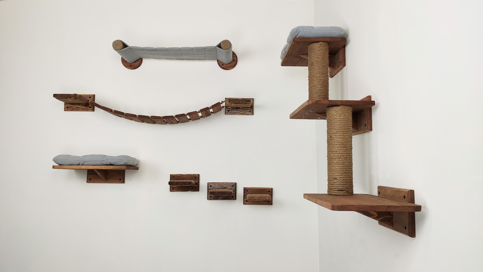 Set Cat Furniture Cat Shelves Cat Tower Cat Wall Shelves - Etsy