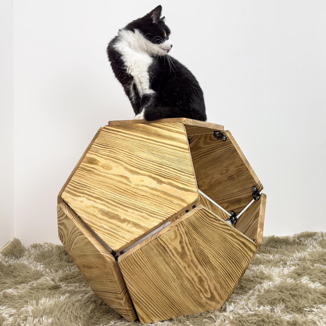Cat Bed Multipurpose Furniture for Cats Geometric Side Table Cat Cave ...