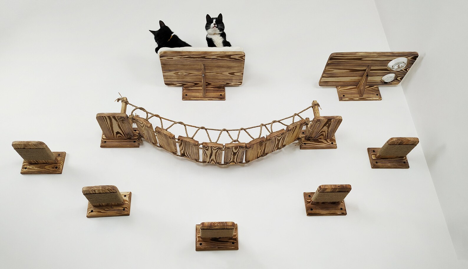 Cat Bridge for Wall Brown 5 Steps Cat Bridge Cat Shelves - Etsy