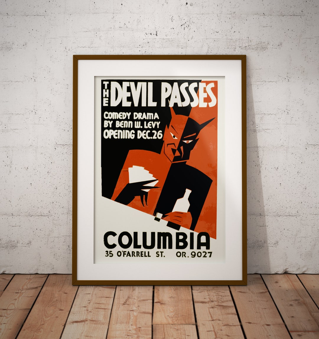 Vintage Devil Poster, Devil Poster, Wall Decor, Wall Poster, Retro ...