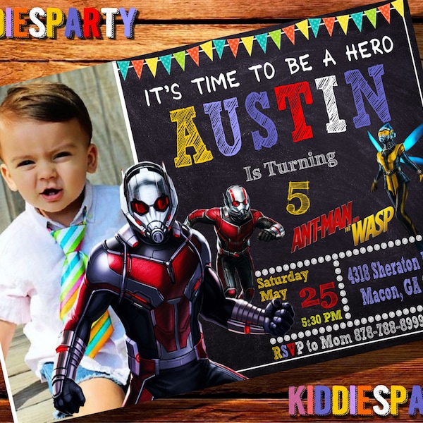 Antman and Wasp Birthday Invitation - Etsy