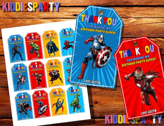 Avengers Thank You Tags Superhero Thank You Tags Marvels - Etsy