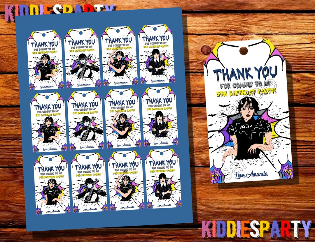 Wednesday Thank You Tags,wednesday Invitation,wednesday Thank You Card ...