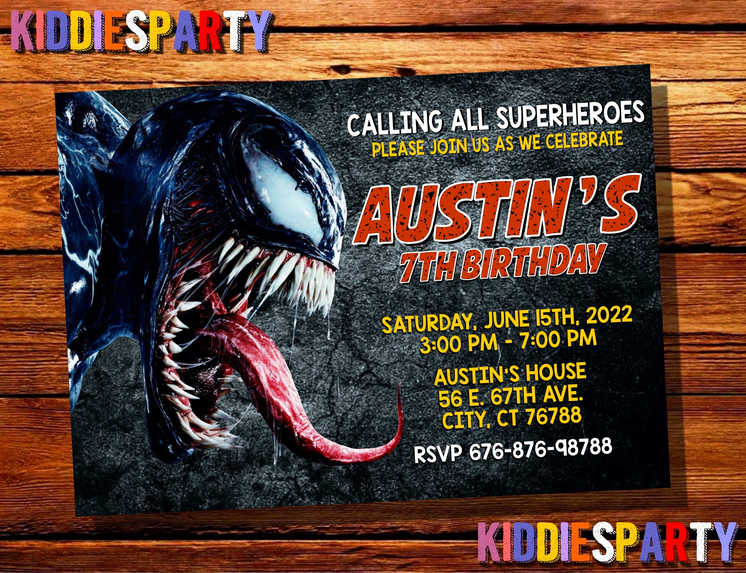 Venom Invitation,venom Birthday Invitation,venom Birthday Card ...