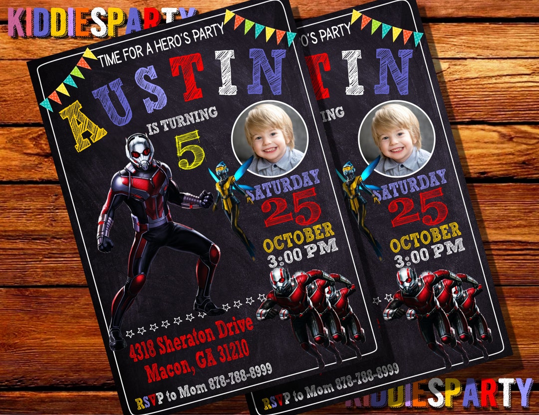 Antman and WASP Invitation With Photo,antman and WASP Birthday,antman ...
