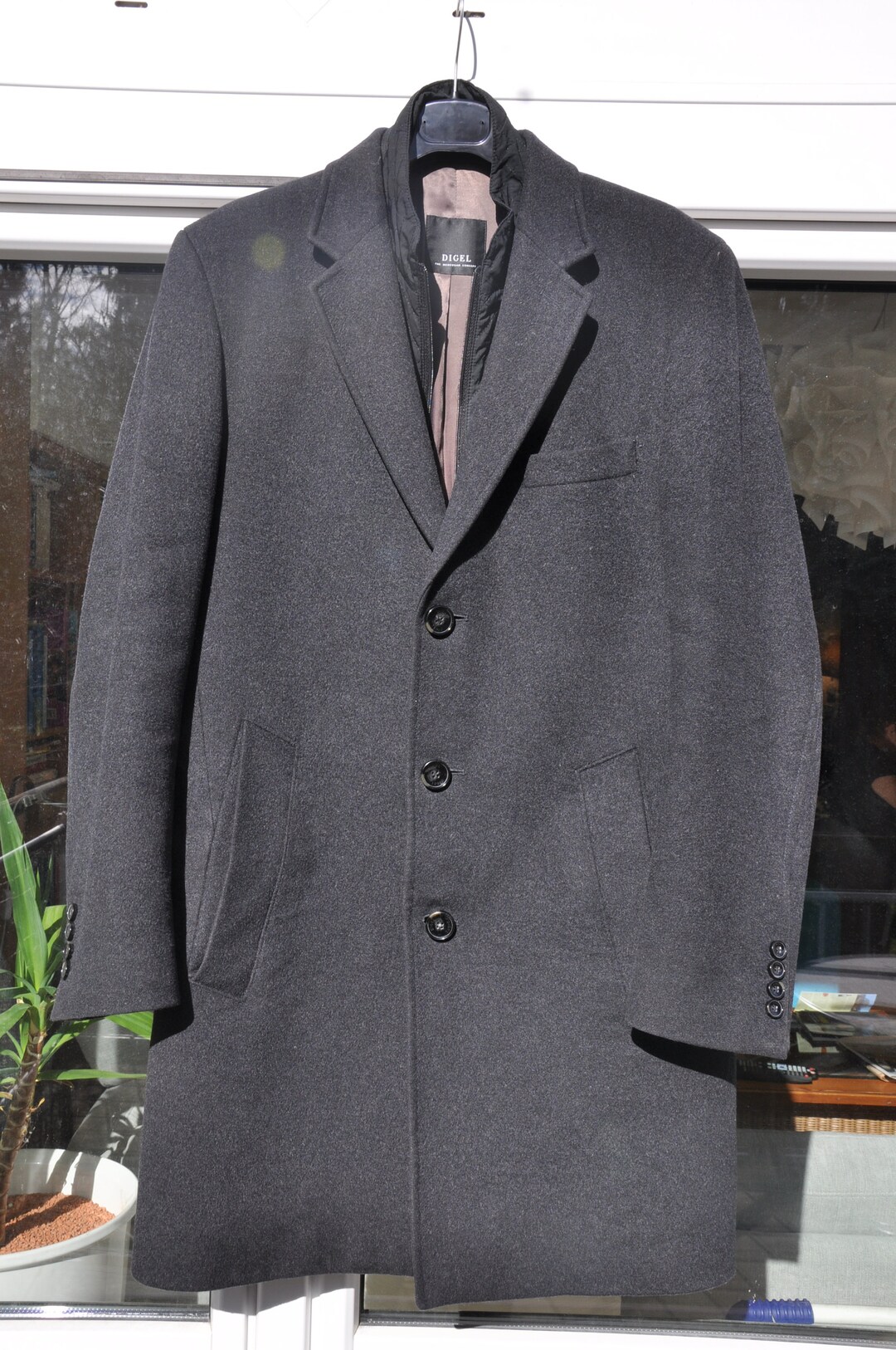 Black Single-breasted Overcoat | Size 36R - Etsy