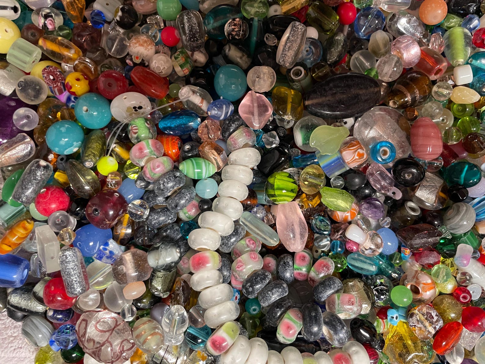 Over 20 LBS!~ Huge Lot Broken Glass Beads ** 4 Mosaic Repurposing ...