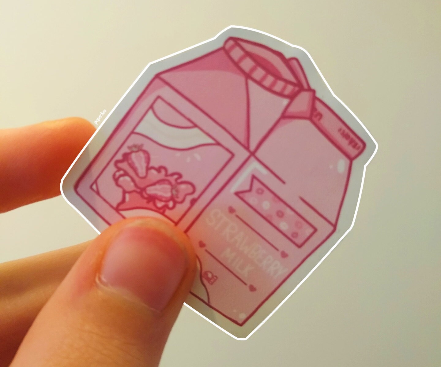 Kawaii Strawberry Milk Sticker Etsy