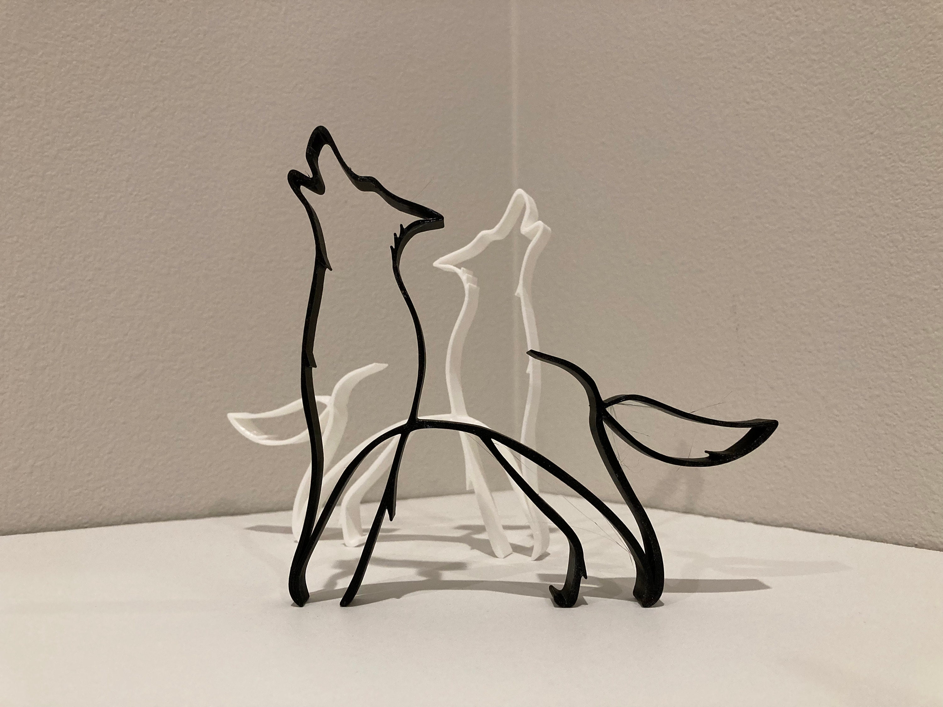 Howling Wolf Minimalist Line Sculpture - Etsy