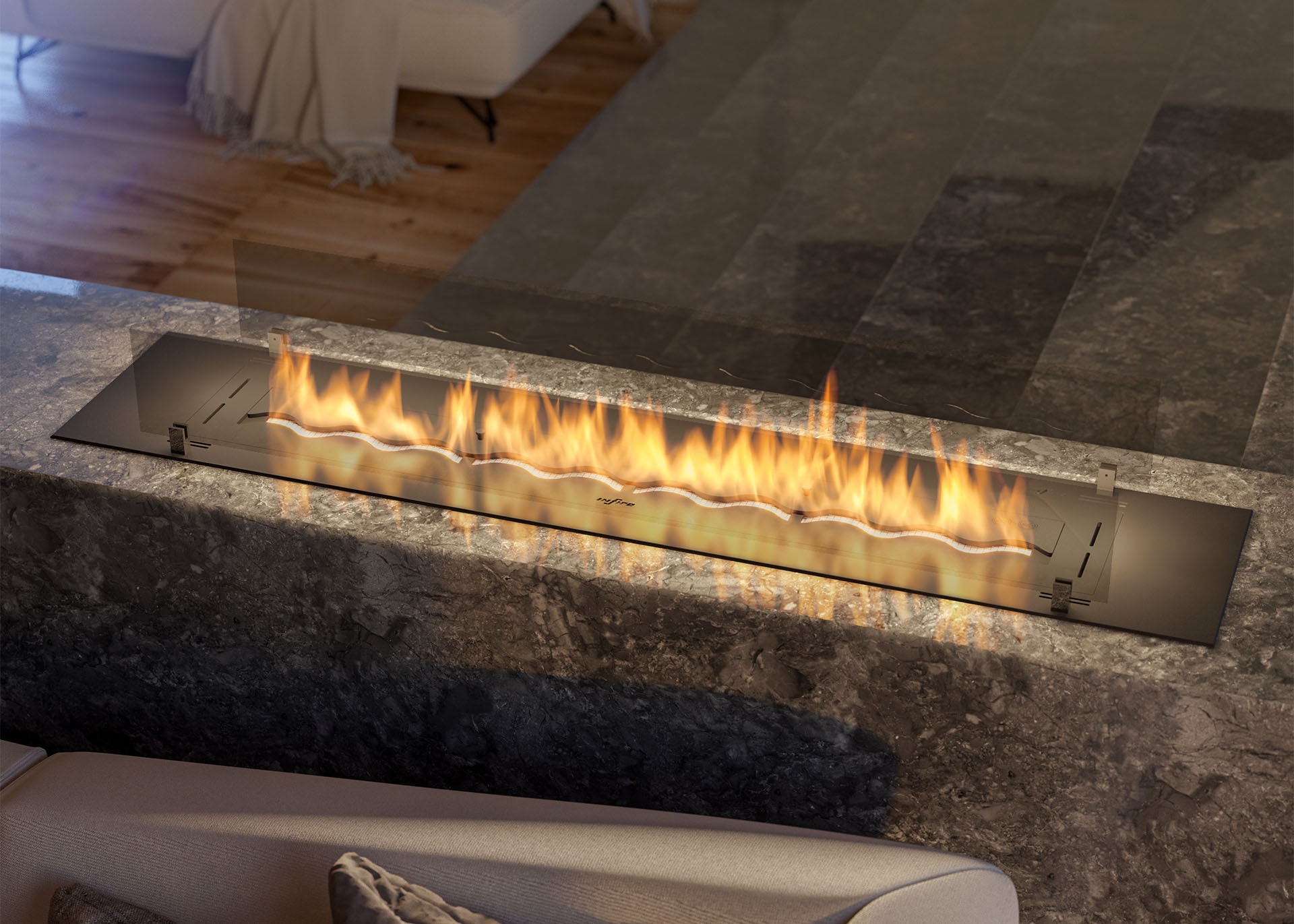Insert Black Bio Ethanol Burner Insert 1500 MM Bio Ethanol Built-in ...