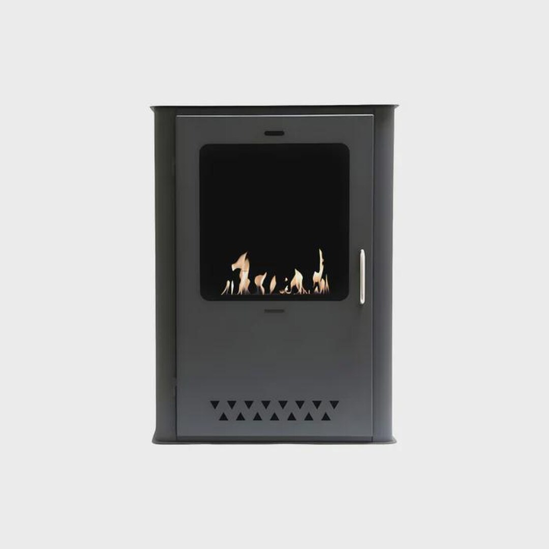 Calla Bio-ethanol Freestanding Fireplace H140 Cm With Glass at the ...