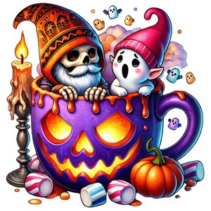 10 PNG/JPG Watercolor Halloween Clipart, Ghost Party Halloween Clipart ...