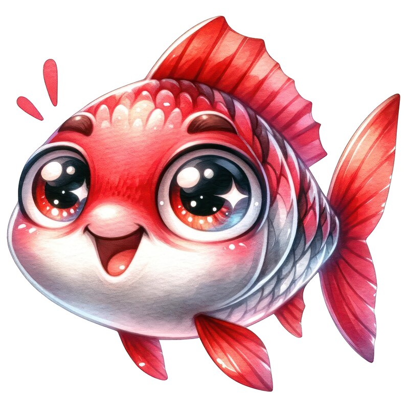 10 PNG/JPG Funny Fish Clipart, Ocean Fish Clipart Bundle Png, Clipart ...