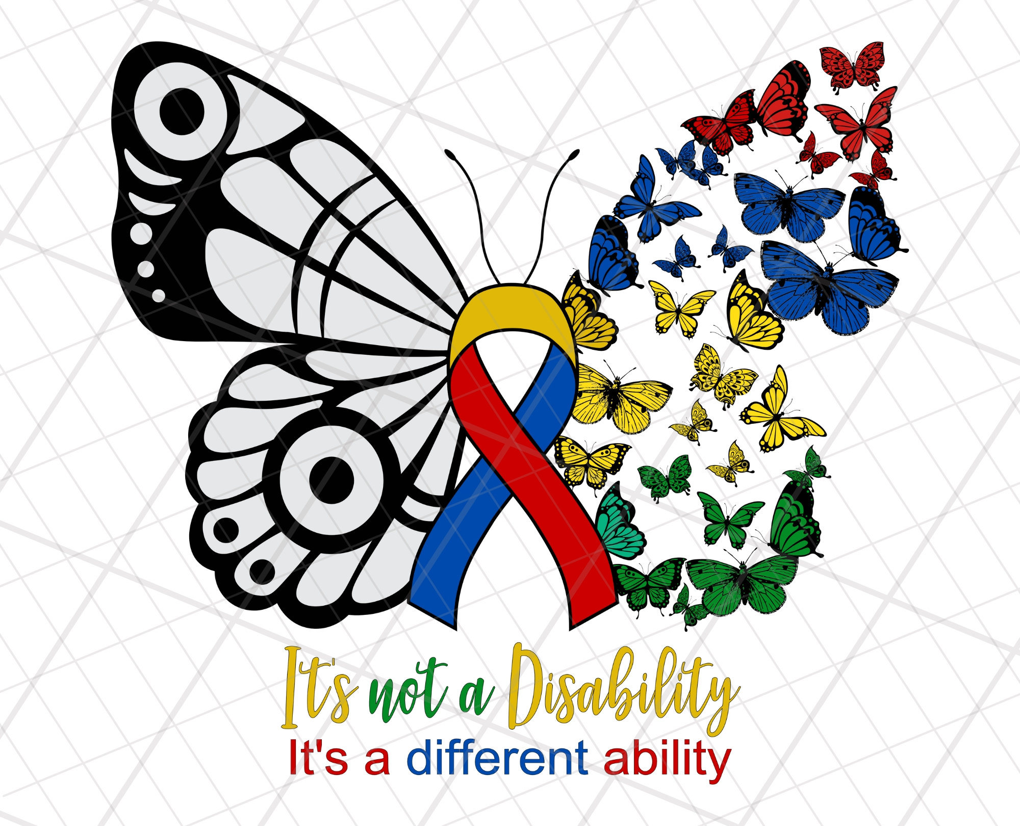 Disability Awareness Png, Disability Awareness Butterfly Sublimation ...