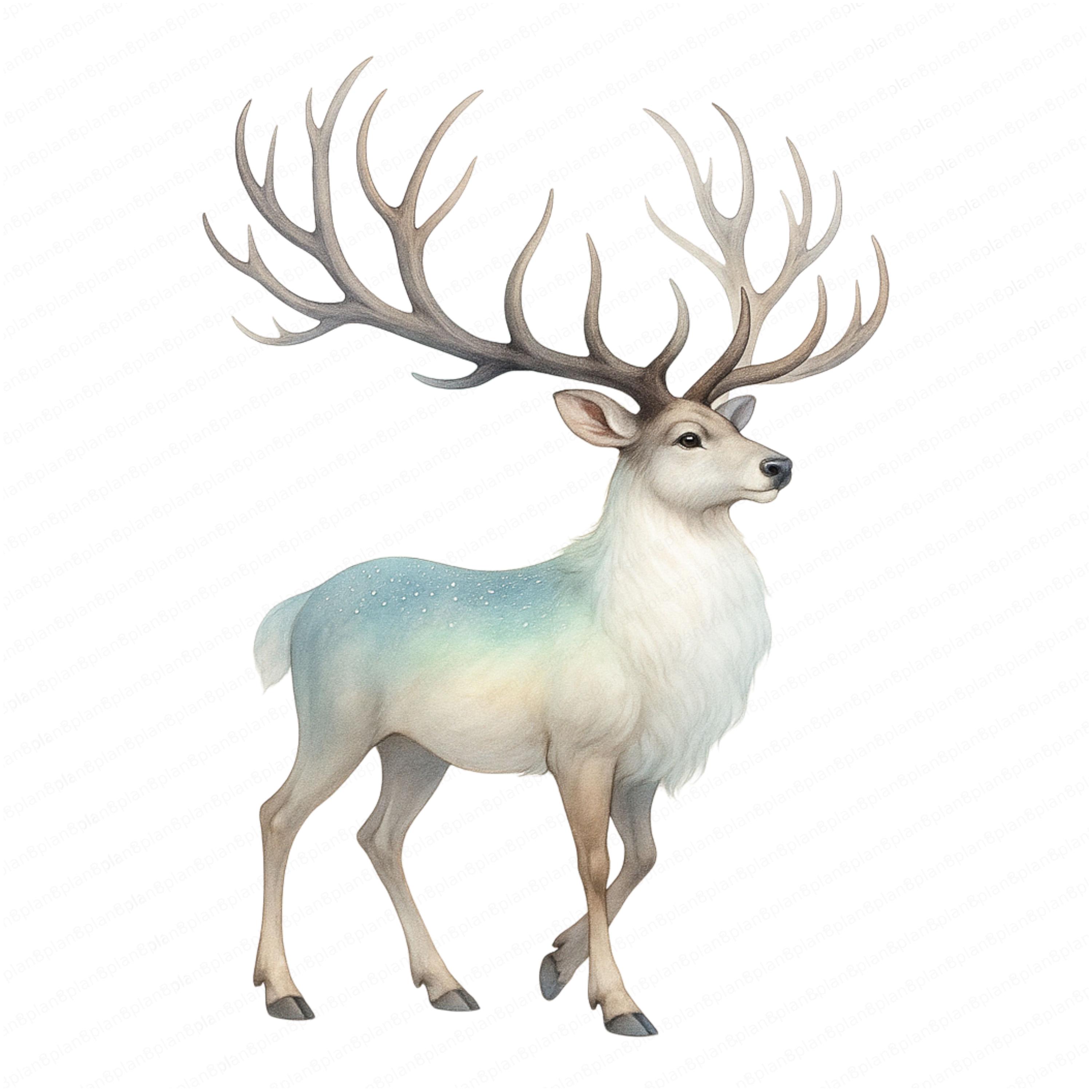 10 PNG/JPG Celestial Deer, Galaxy Reindeer, Winter Animal Png, Magical ...