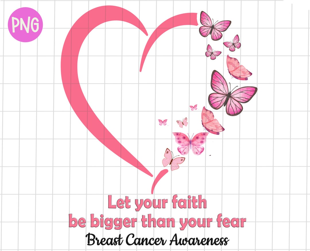 Breast Cancer Awareness Butterfly PNG: Pink Ribbon Faith Design ...
