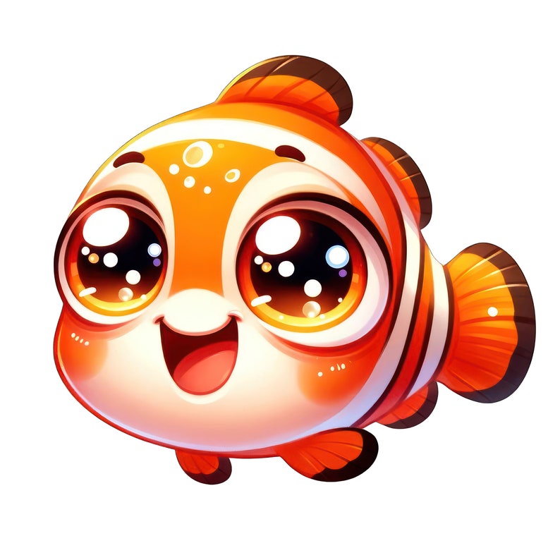 10 PNG/JPG Funny Fish Clipart, Ocean Fish Clipart Bundle Png, Clipart ...