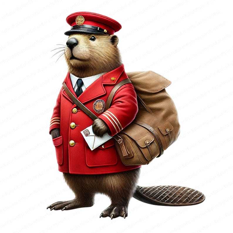 10 PNG/JPG Watercolor Christmas Postman Animals PNG - Cute Carrier ...