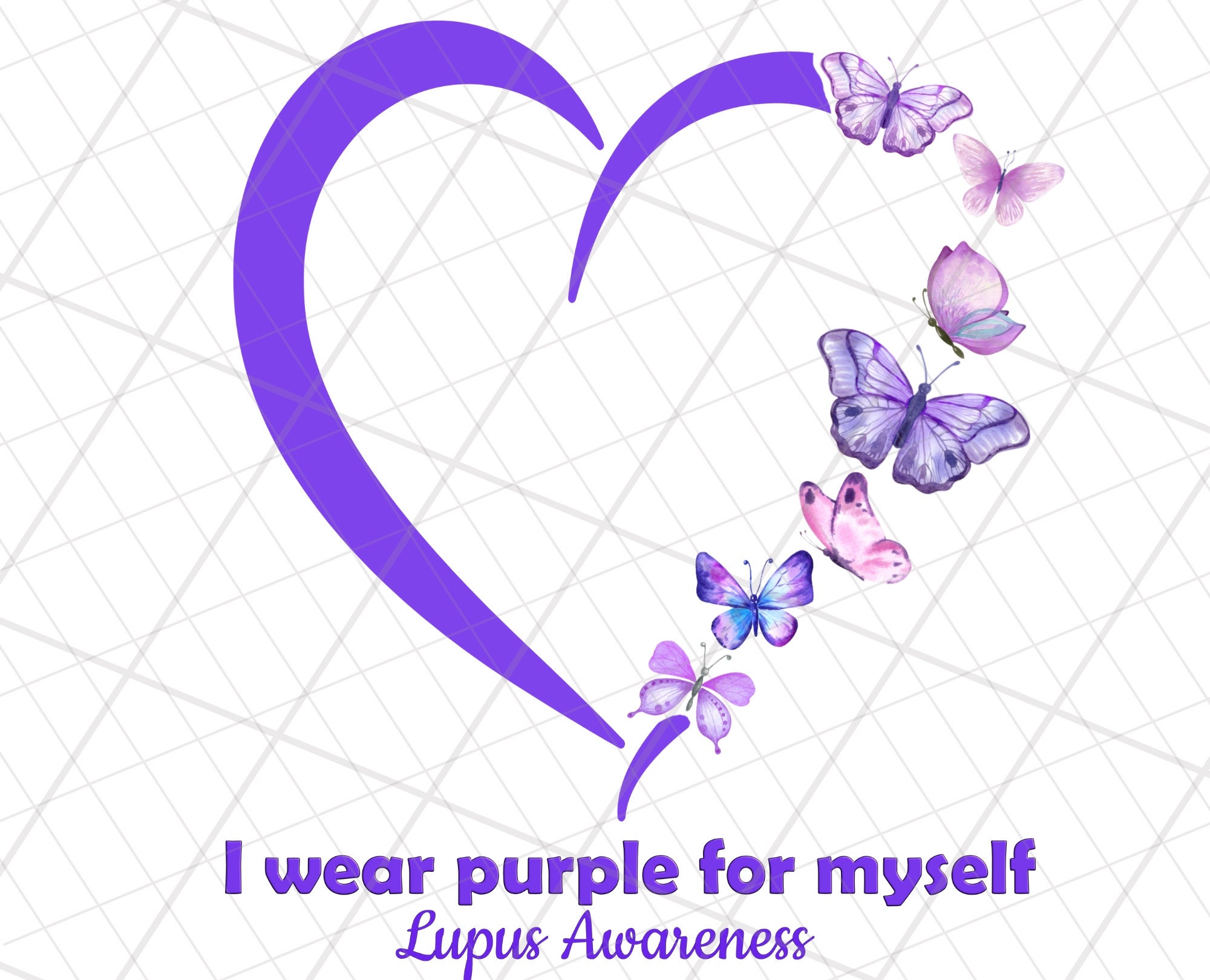 Lupus Awareness Png, Lupus Awareness Heart Sublimation, Lupus Purple ...