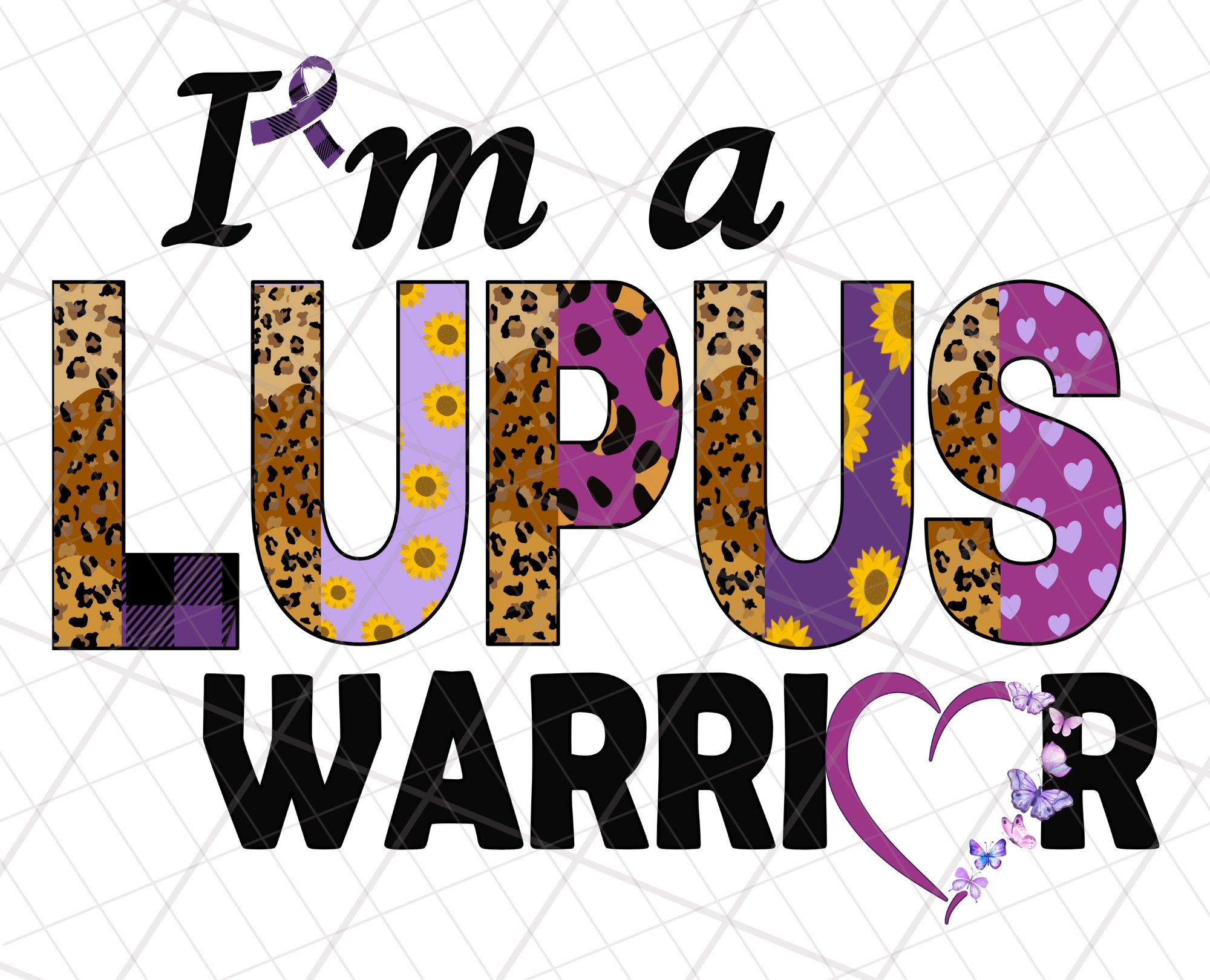 Lupus Warrior Awareness Png, Lupus Awareness Half Leopard Sublimation ...