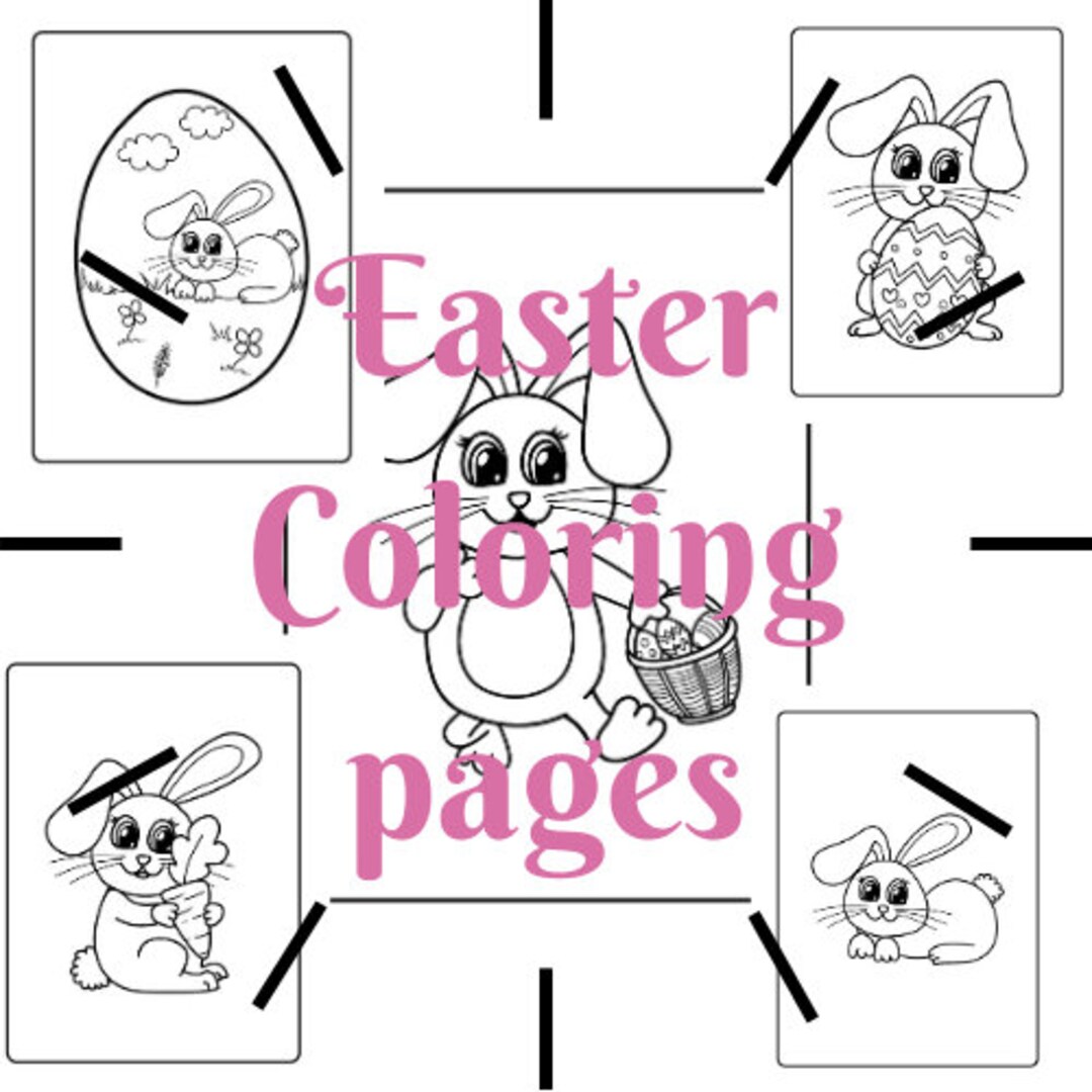 Easter Coloring Pages - Hoppy Set - Etsy