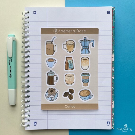 Coffee Sticker Sheet Planner Stickers Bujo Supplies | Etsy UK