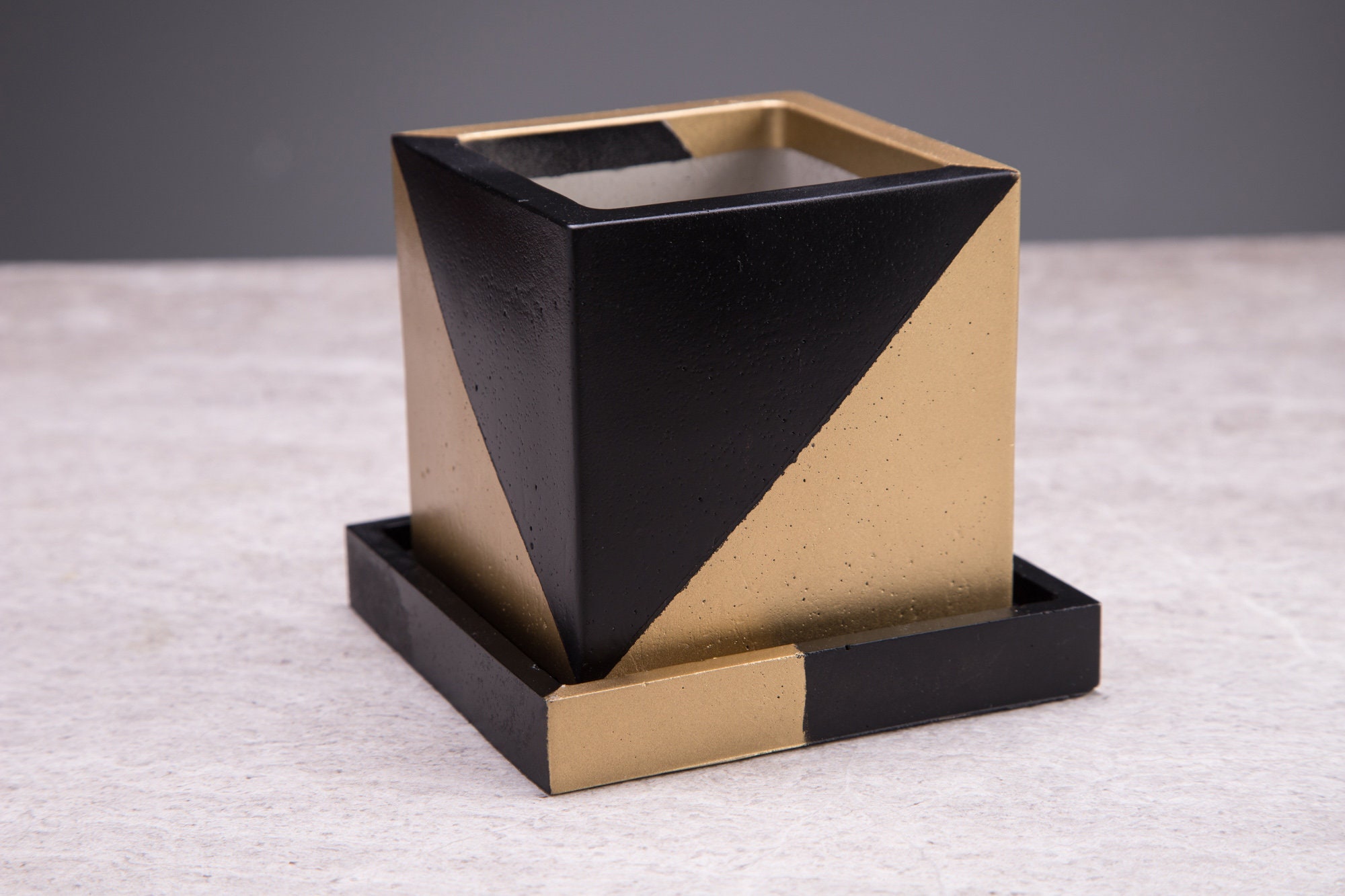 Cube Concrete Succulent Planter for Indoor Use, Concrete Modern Pot for ...