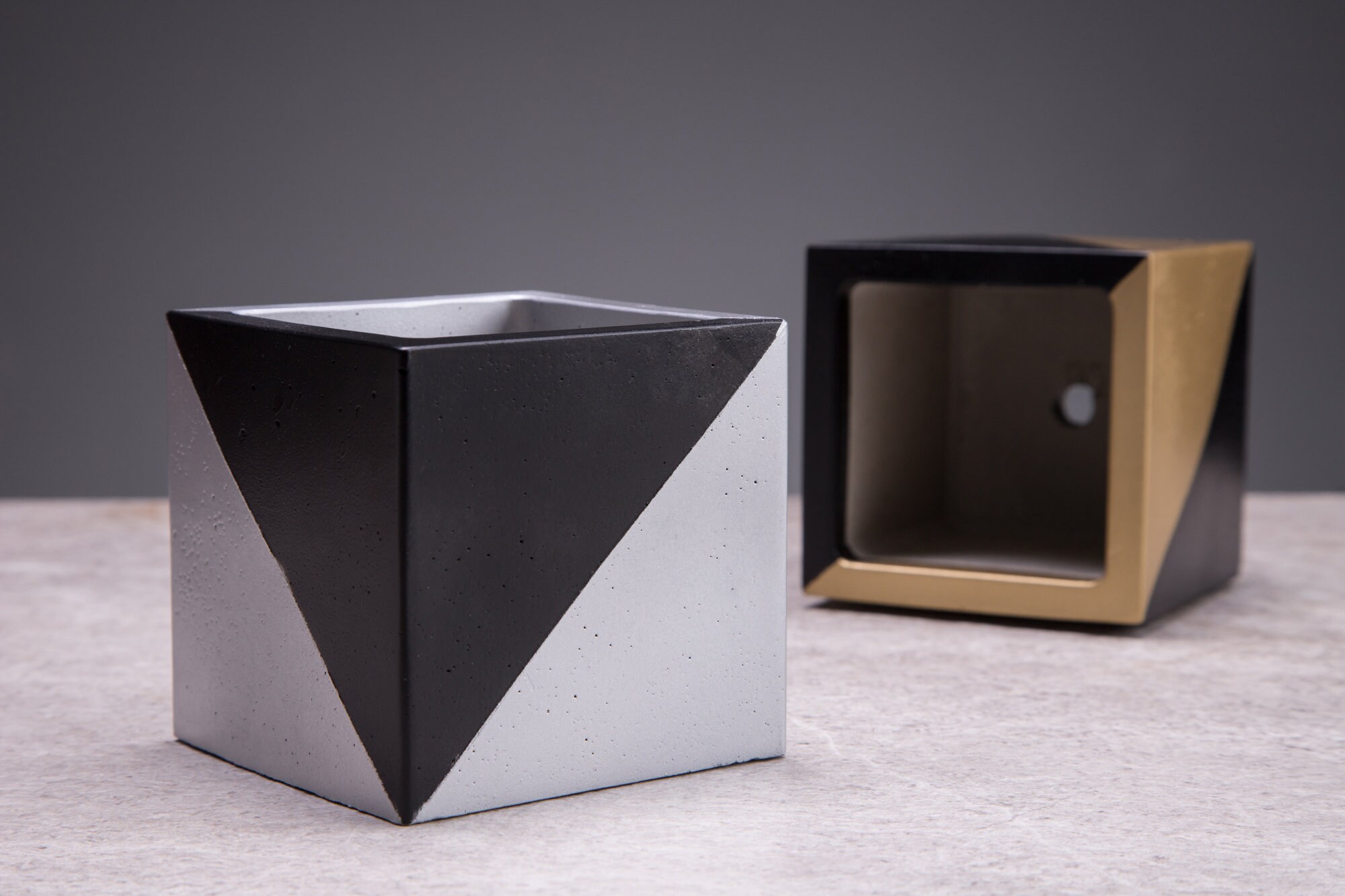 Cube Concrete Succulent Planter for Indoor Use, Concrete Modern Pot for ...