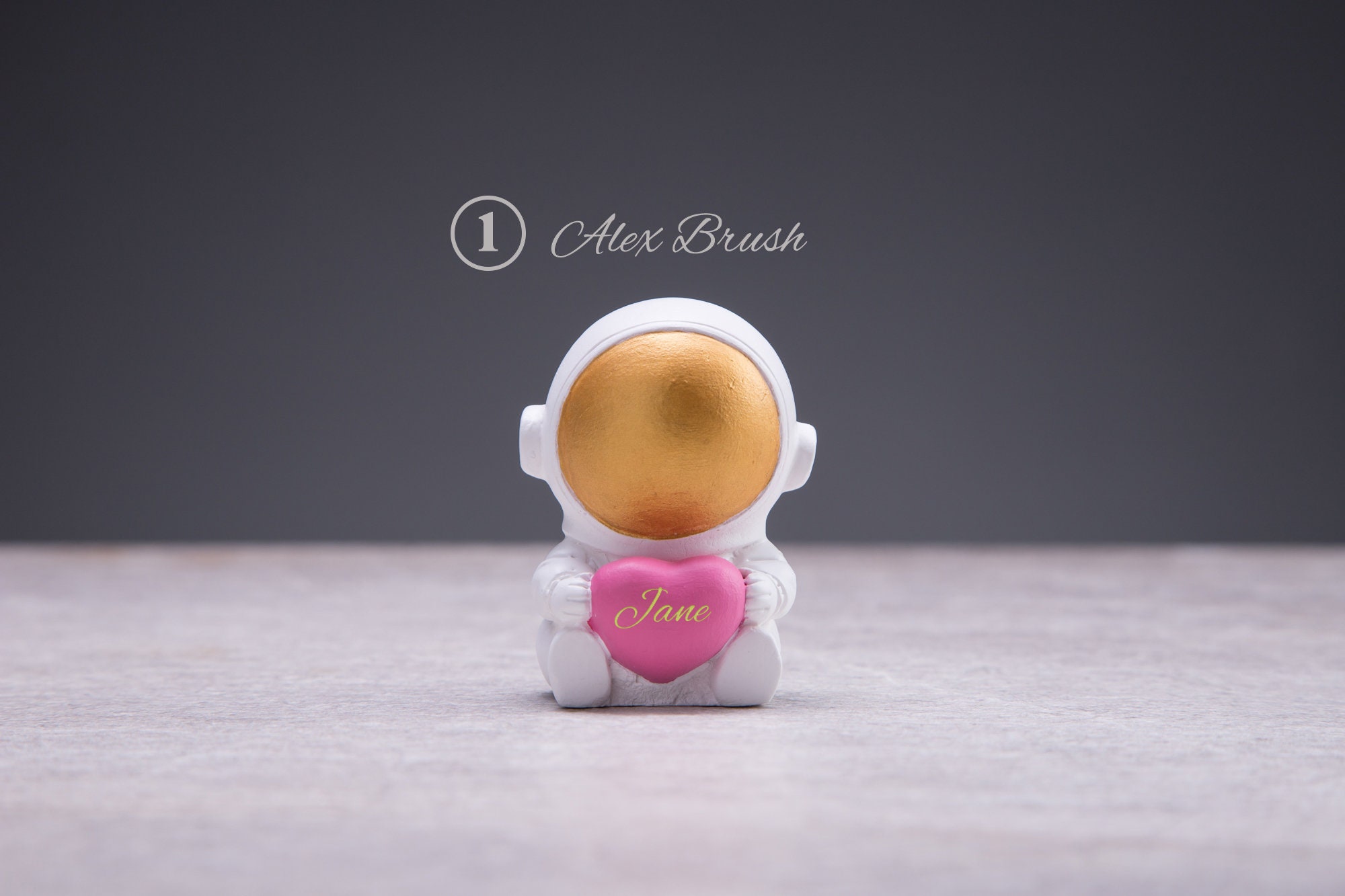 Cute Astronaut Ceramic With Custom Engraved Name on the Heart ...