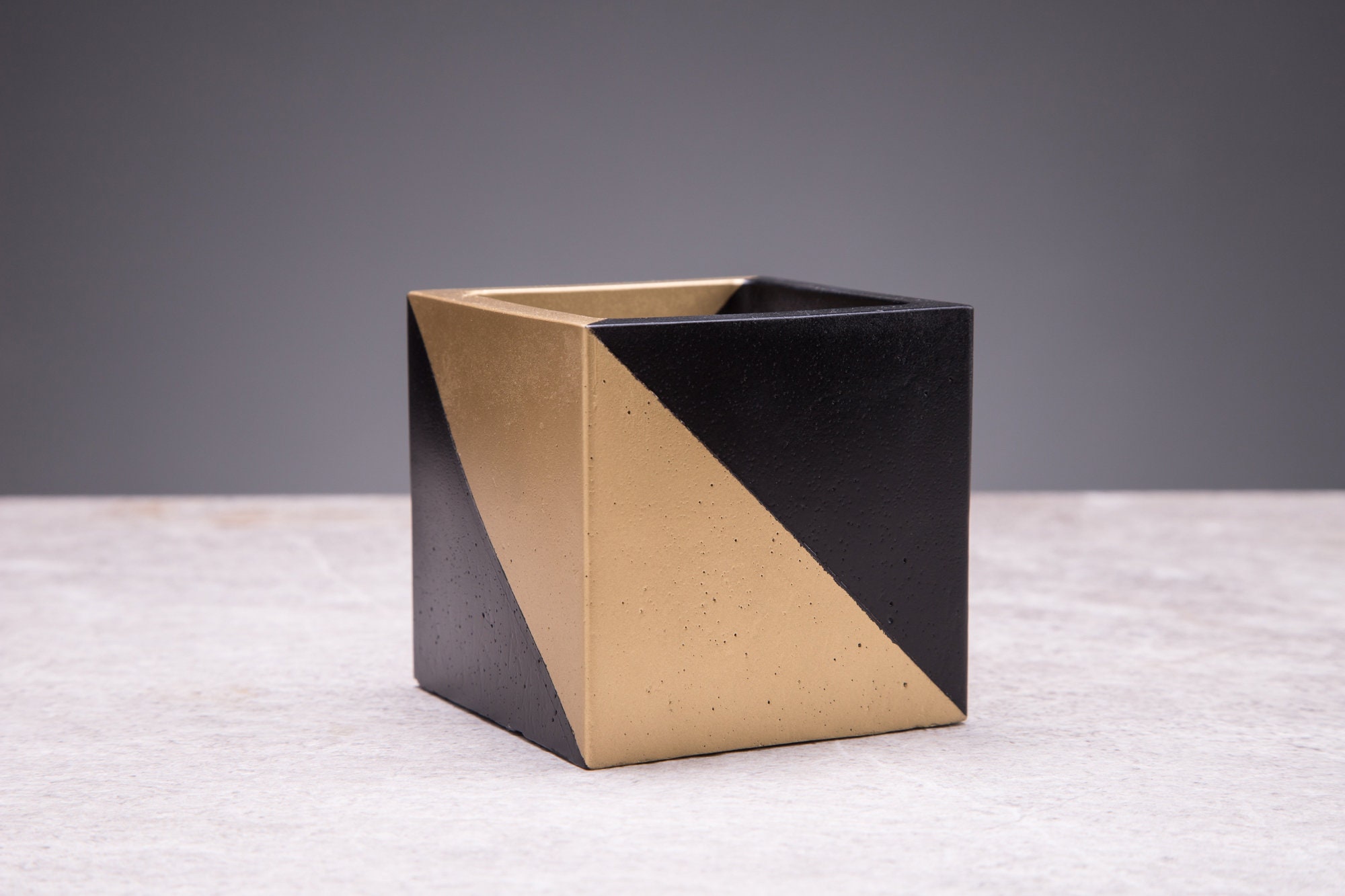 Cube Concrete Succulent Planter for Indoor Use, Concrete Modern Pot for ...