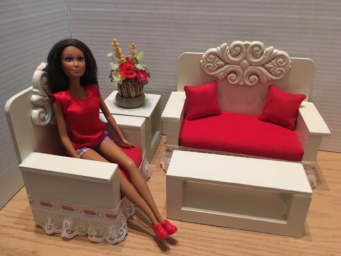 Full Set Living Room Barbie Size Doll Furniture 1/6 Scale. - Etsy UK