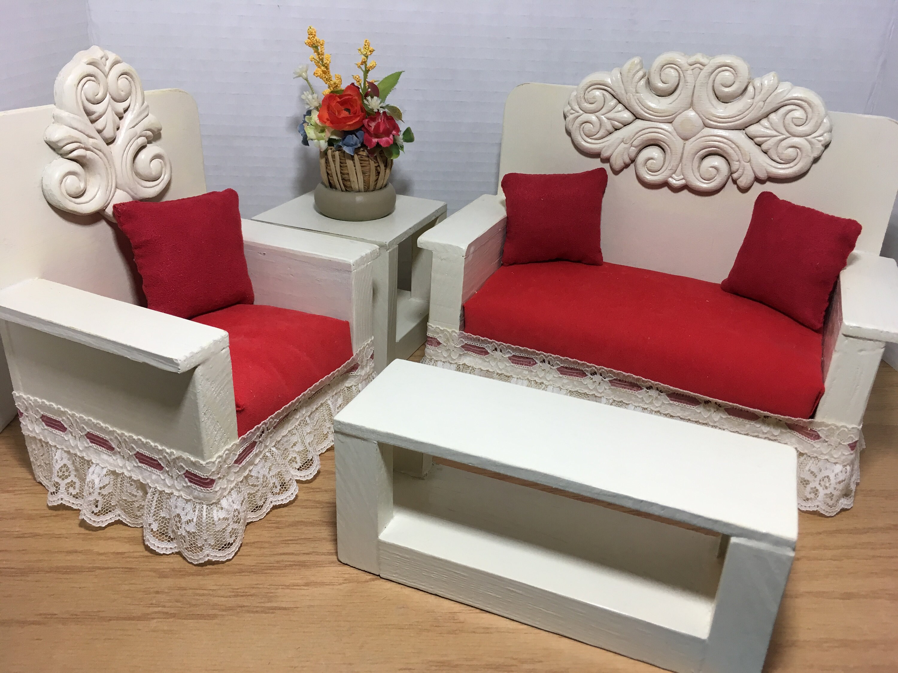 Full Set Living Room Barbie size doll furniture 1:6 scale. | Etsy