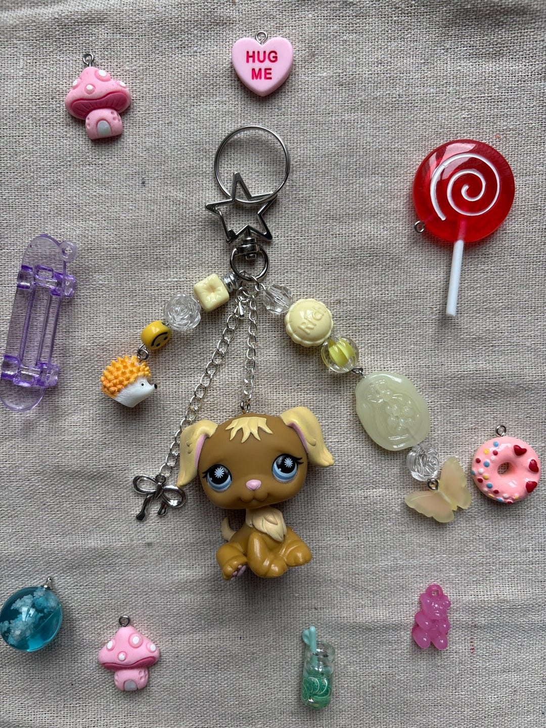 LPS, Littlest Pet Shop Golden Retriever Puppy Keychain, Bag Charm ...