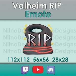 Valheim RIP Viking Gravestone - Emote - for Twitch Discord and Youtube ...