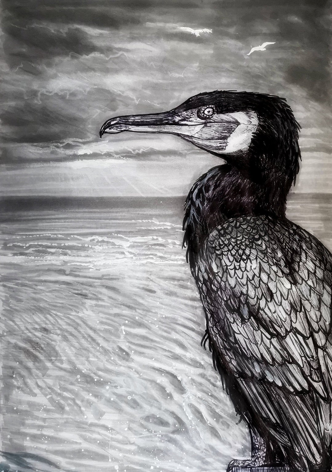 Cormorant Artwork - DIGITAL DOWNLOAD - Etsy