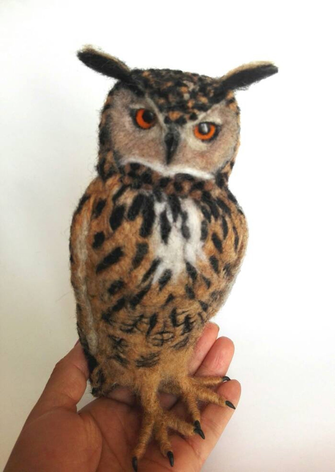 Needle Felted Owl Needle Felted Eagle-owl Needle Felted - Etsy