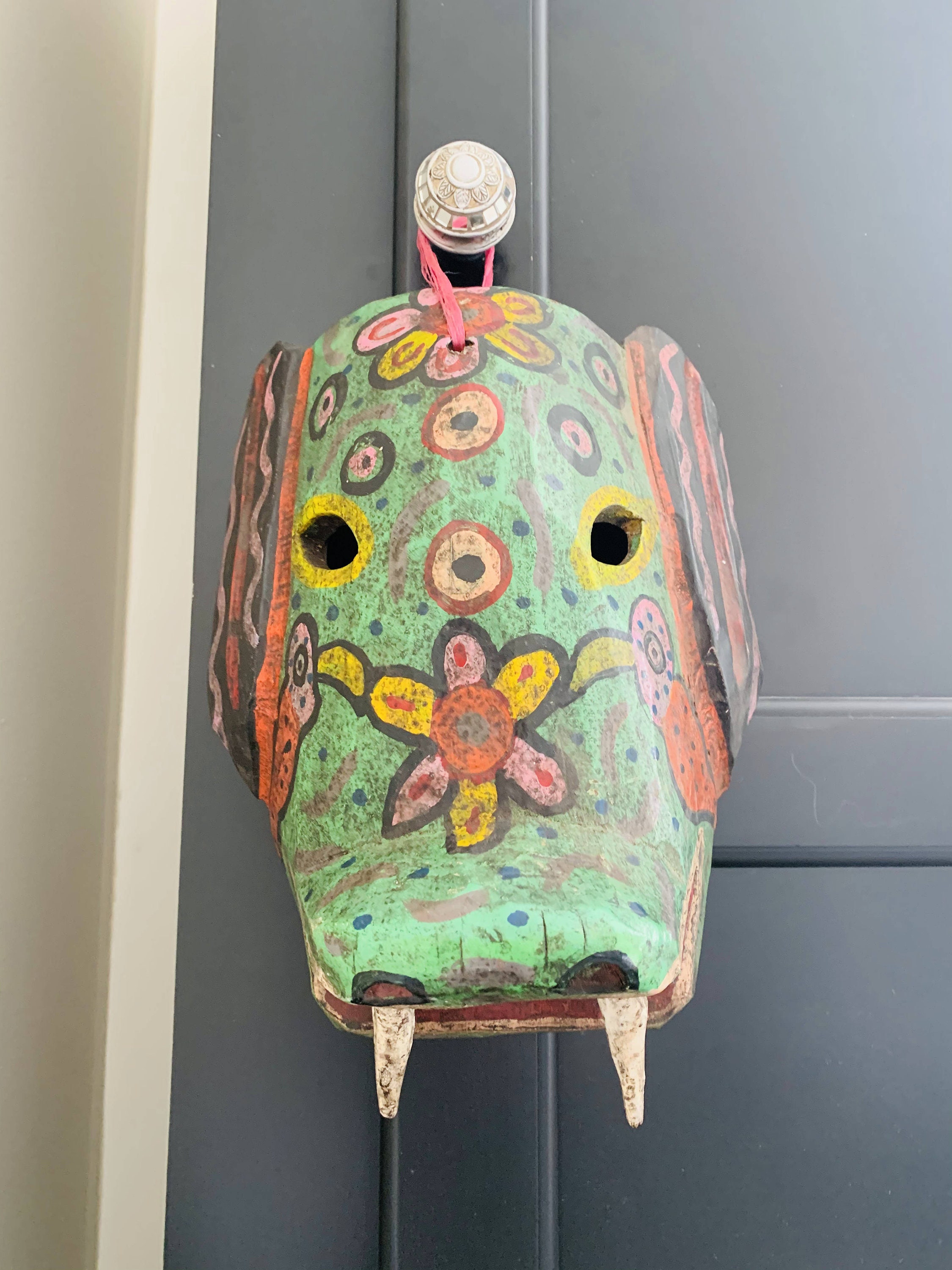 Flowered Wild Boar Wooden Mask/ Guatemalan/ Vintage / Mayan | Etsy