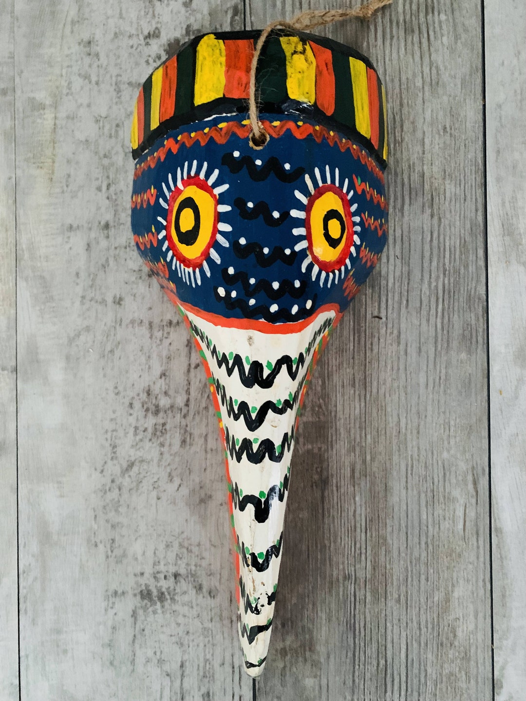 Rasta Toucan Wooden Mask / Guatemalan / Vintage / Mayan Art / Hand ...