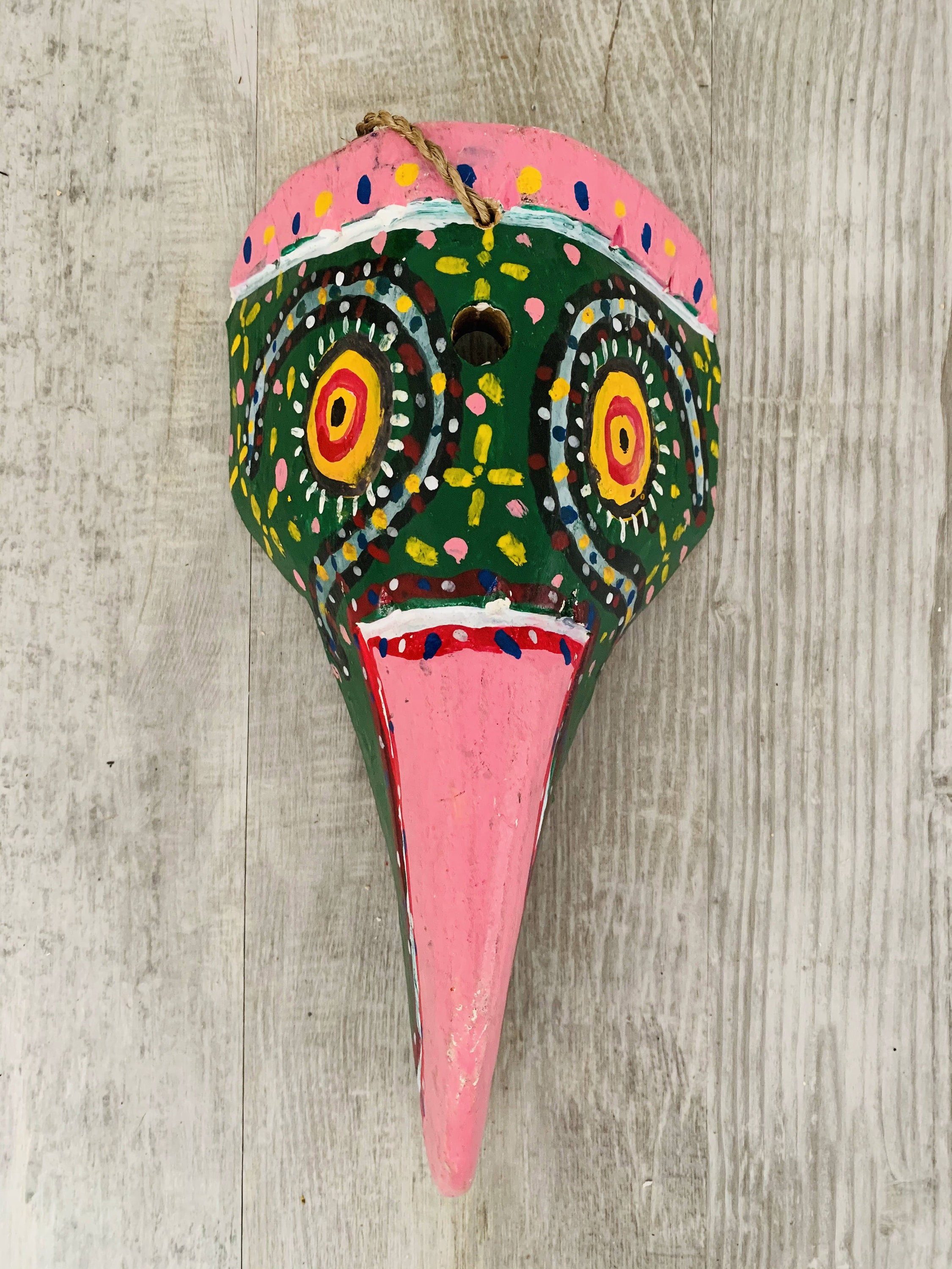 Preppy Toucan Wooden Mask / Guatemalan / Vintage / Mayan Art / | Etsy