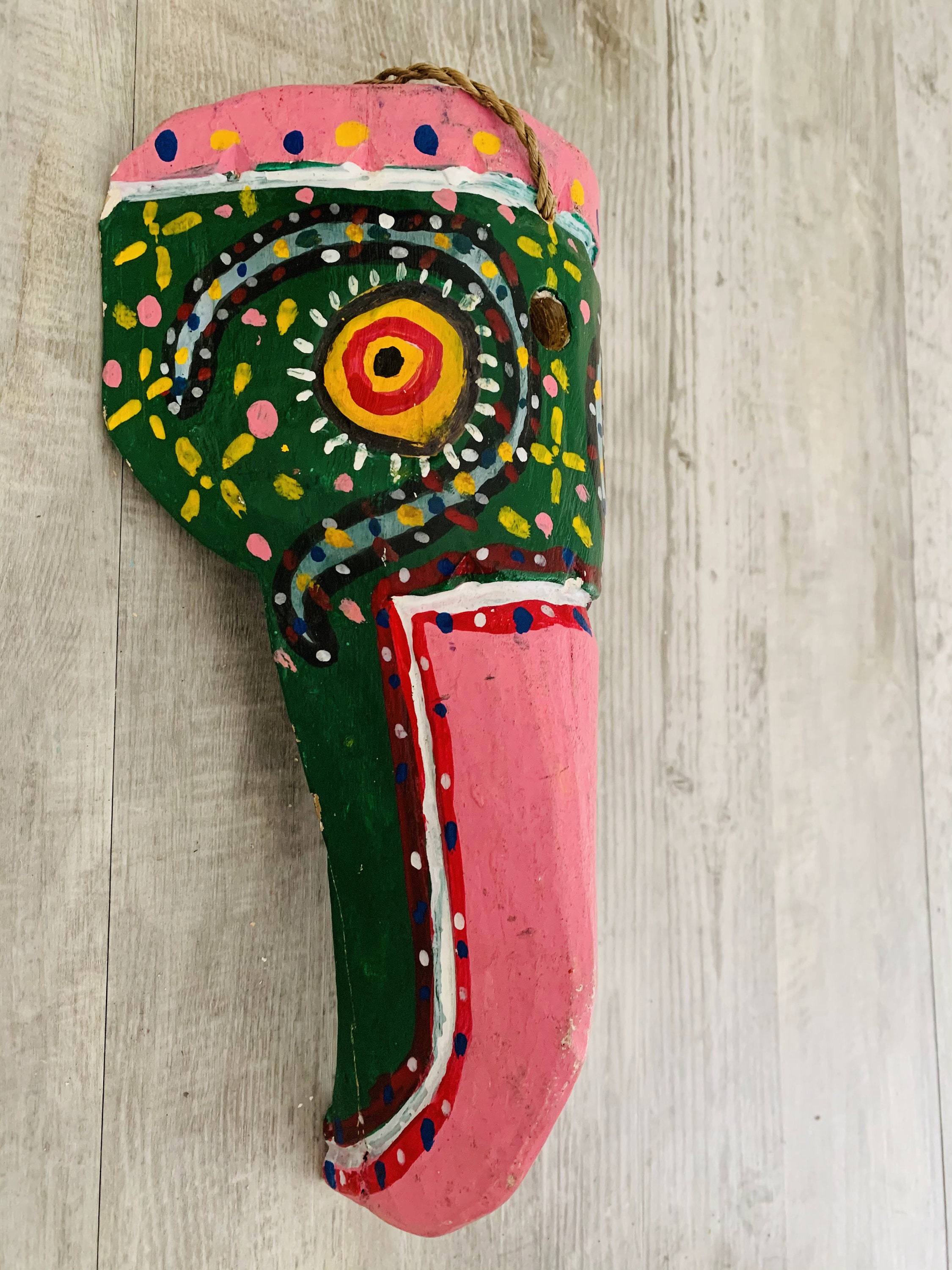 Preppy Toucan Wooden Mask / Guatemalan / Vintage / Mayan Art / | Etsy