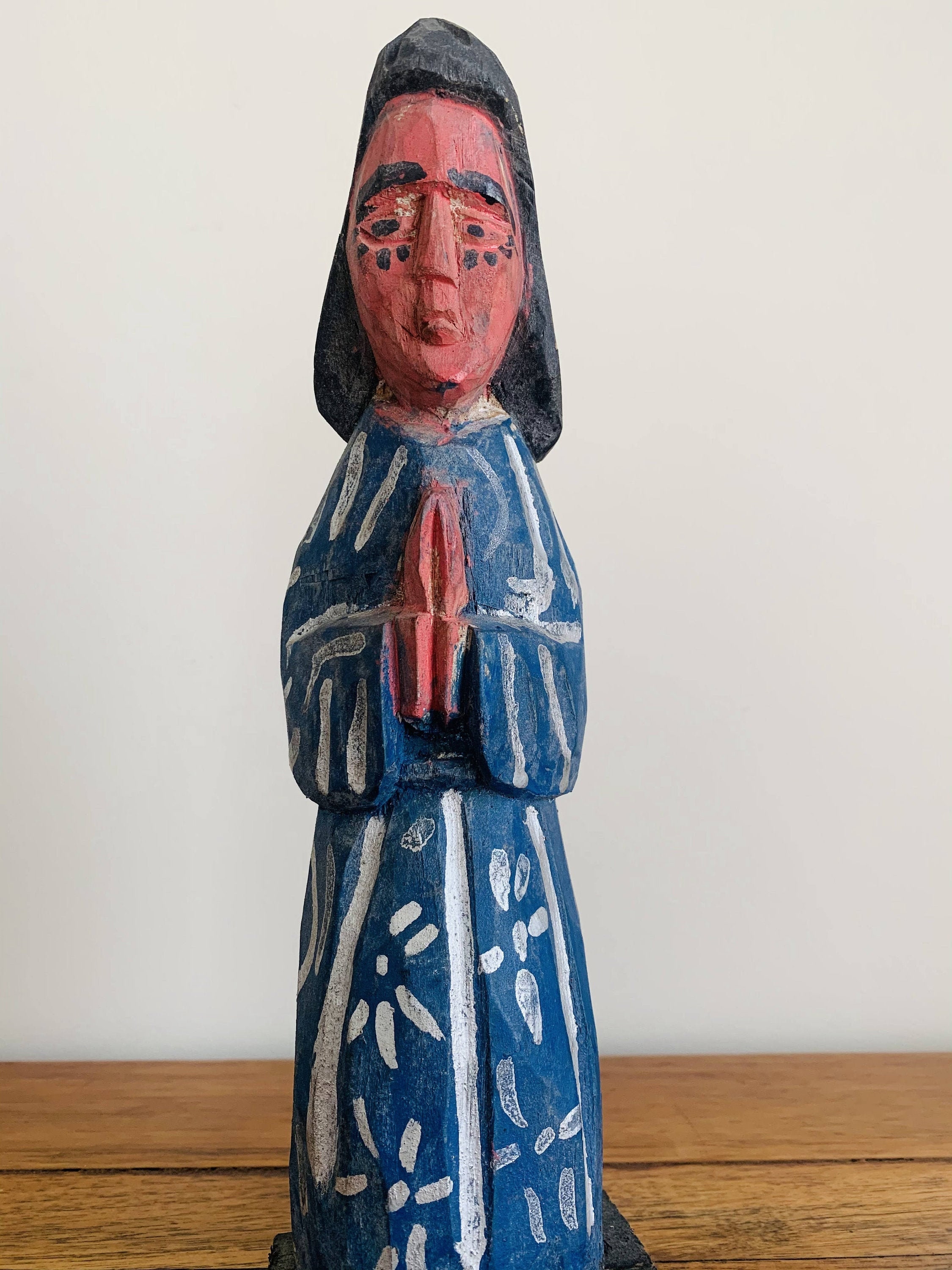 Indigo Santo Statue / Guatemalan / Vintage / Mayan Art / Saints / Hand ...
